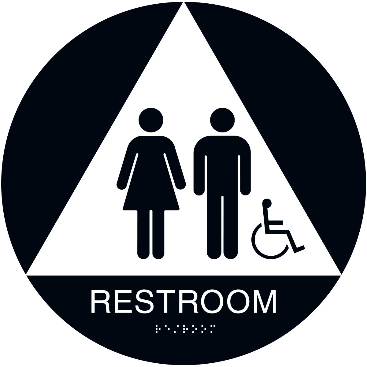 Engraved Grade 2 Unisex Accessible Restroom Sign In Various Colors